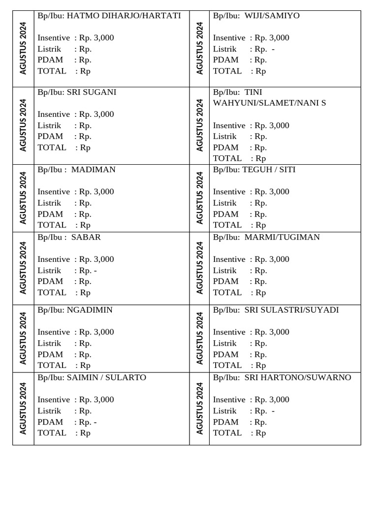 August 2024 Incentive Payments List | PDF