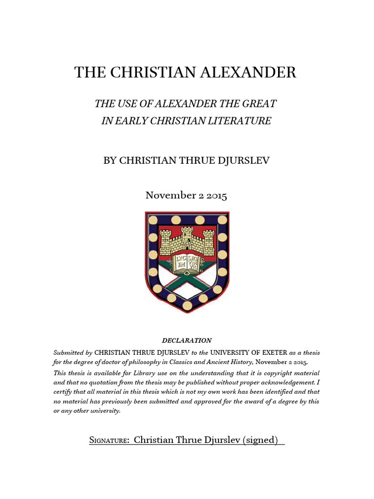 Alexander the Great in Early Christianity | PDF | Book Of Daniel | Exegesis