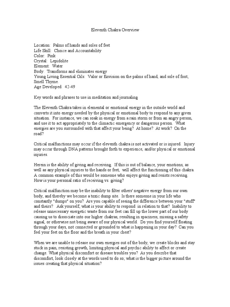 Eleventh Chakra Overview | PDF | Chakra | Cognitive Science