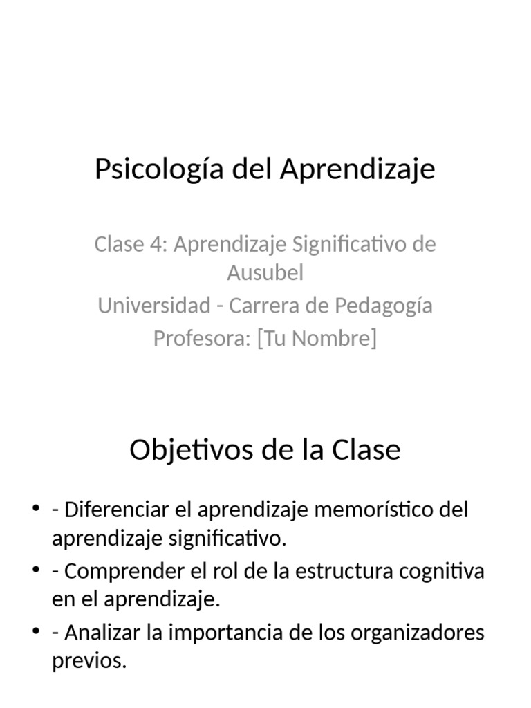 Clase4 Psicologia Aprendizaje | PDF