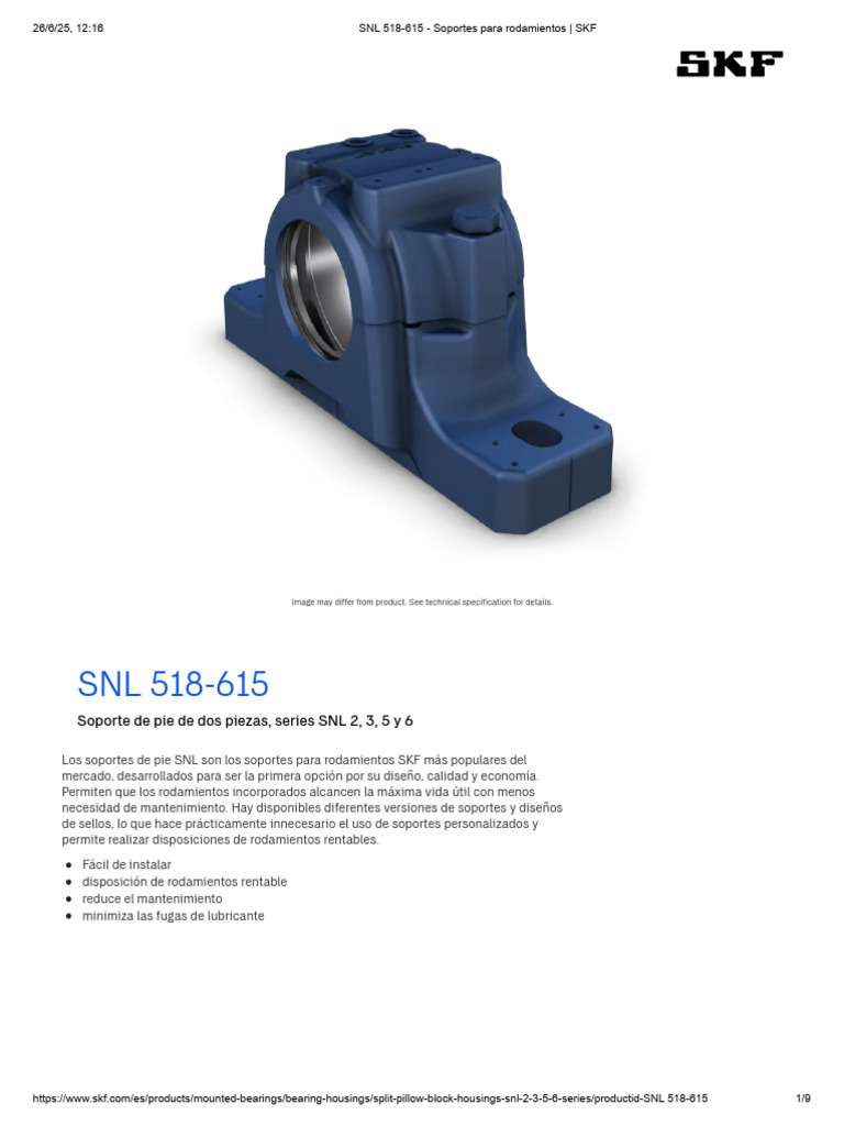 SNL 518-615 - Soportes para Rodamientos - SKF | PDF | Red mundial ...