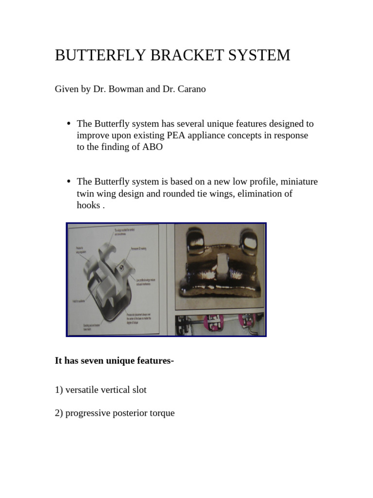 Butterfly Bracket System in Orthodontics | PDF