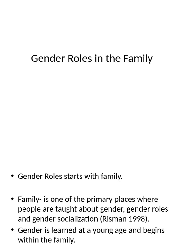 Gender Roles in The Family | PDF | Family | Gender Studies
