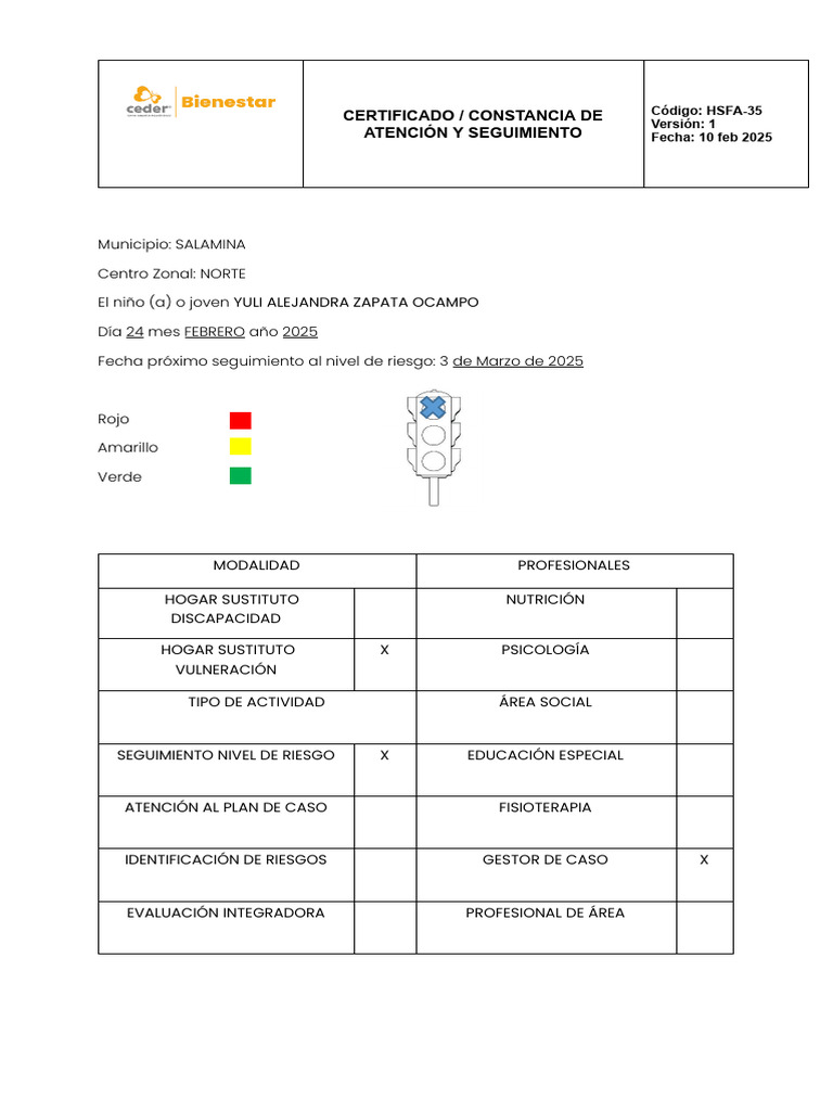 Certificado Yuli Alejandra | PDF