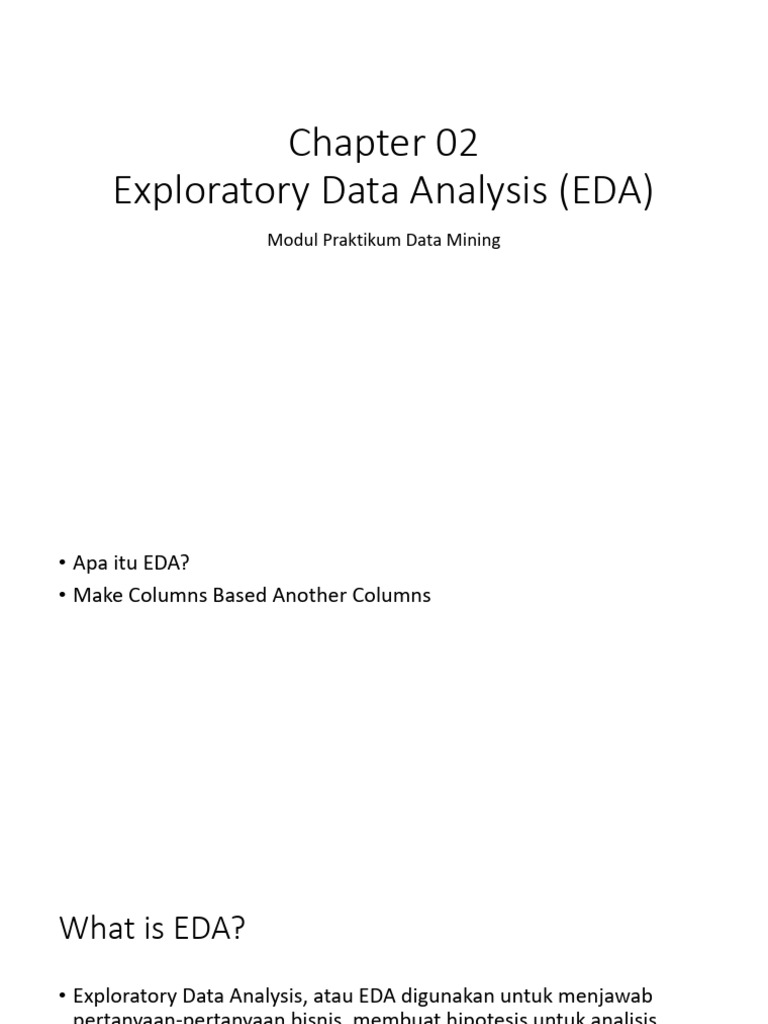 Modul Praktikum Data Mining Excel 02 - Exploratory Data Analysis | PDF