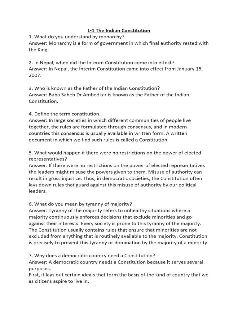 CLASS 8 CIVIS CH-1 - Extra Questions + NCERT Questions | PDF ...