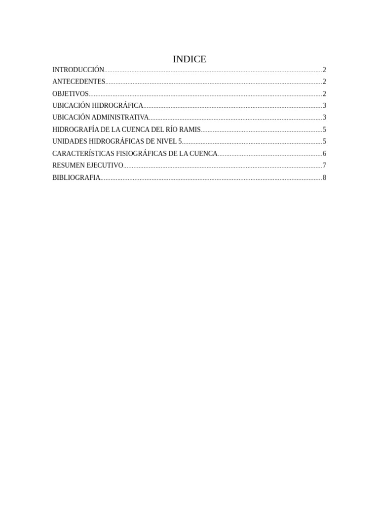 Estudio Hidrografico Rio Ramis | PDF | Cuenca de drenaje | Hidrología