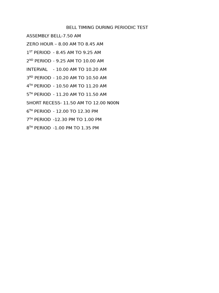 Bell Timing - PT | PDF