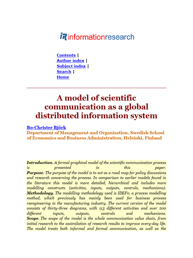A Model of Scientific Communication 2007 | PDF | Open Access ...