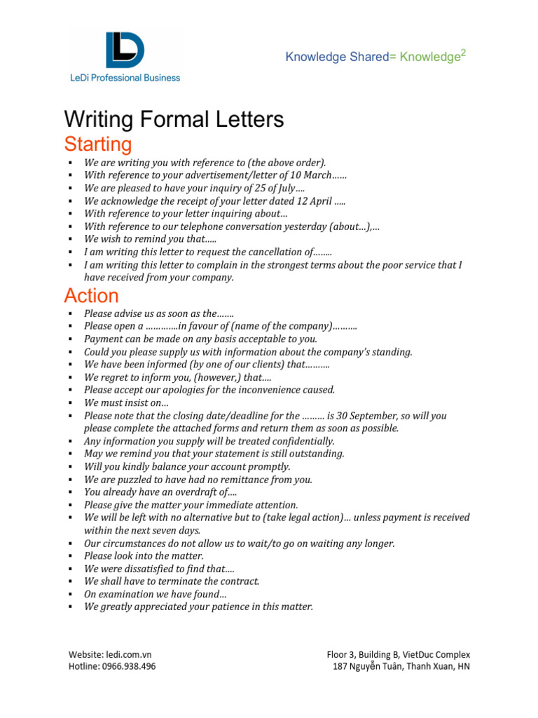 Formal Letter Writing Guide | PDF
