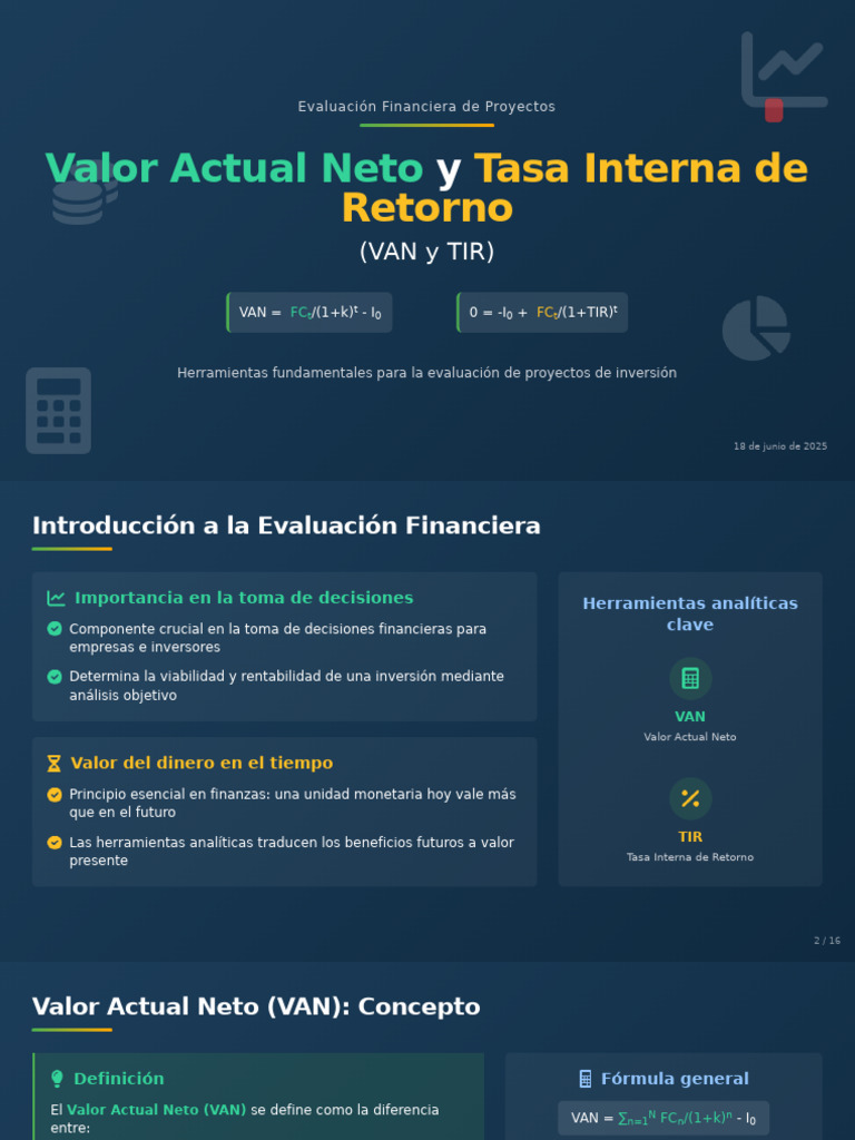 Valor Actual Neto VAN y Tasa Interna de Retorno TIR 5192 0 | PDF | Tasa interna de retorno ...
