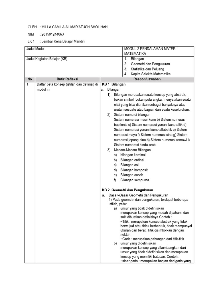 PPG - Modul 2 Matematika | PDF