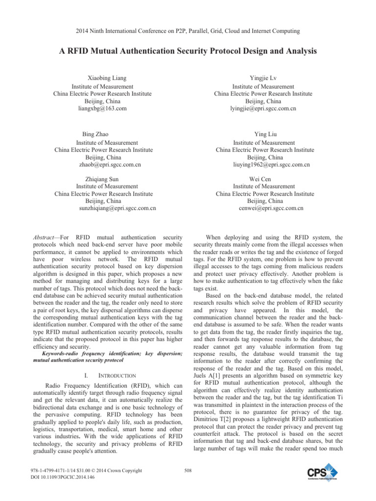 RFID Mutual Authentication Protocol Design | PDF | Radio Frequency Identification | Databases