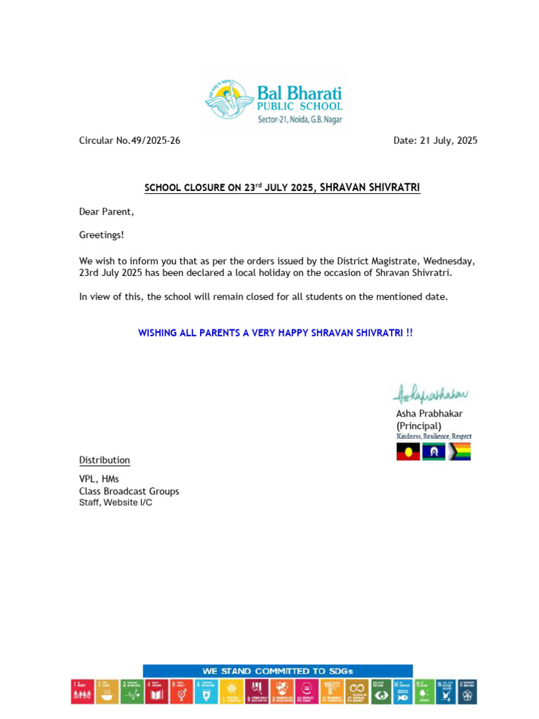 Circular No.49 Shravan Shivratri | PDF