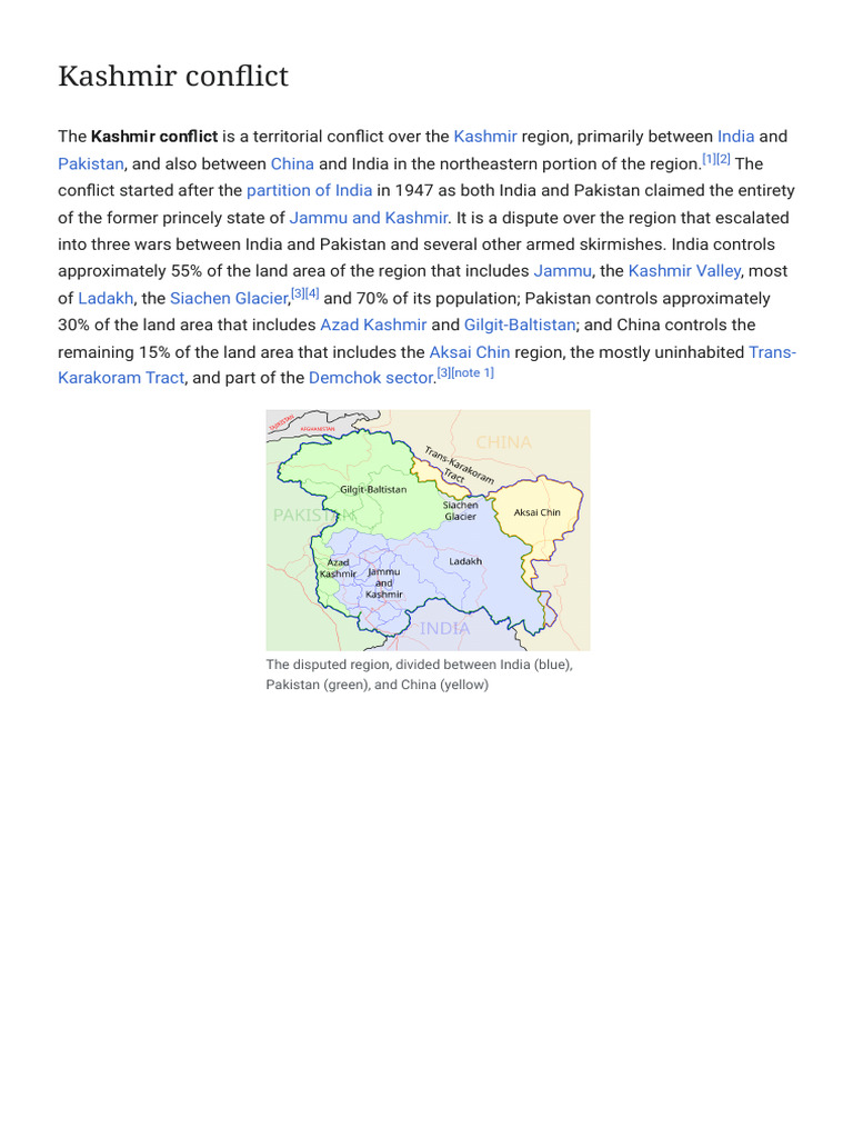 Kashmir Conflict - Wikipedia | PDF | Kashmir