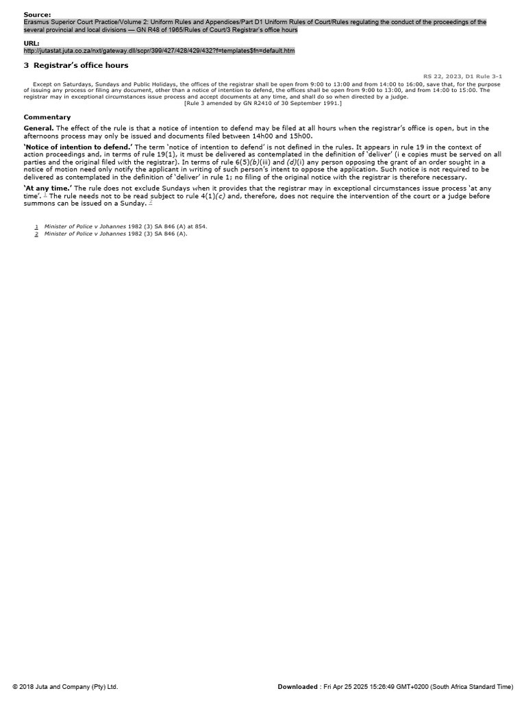 Registrar's Office Hours Explained | PDF | Common Law | Justice