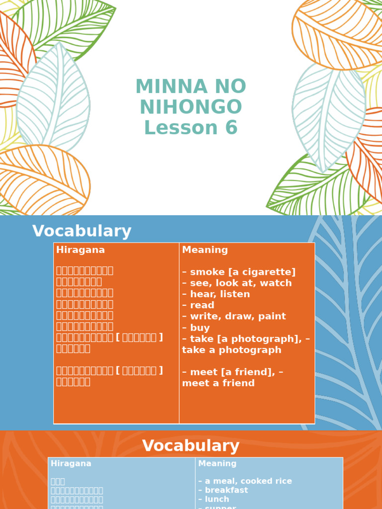 Minna No Nihongo Lesson 6 | PDF