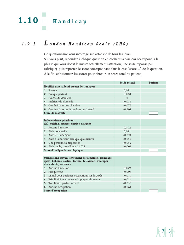 Évaluation avec la London Handicap Scale | PDF | Sciences comportementales