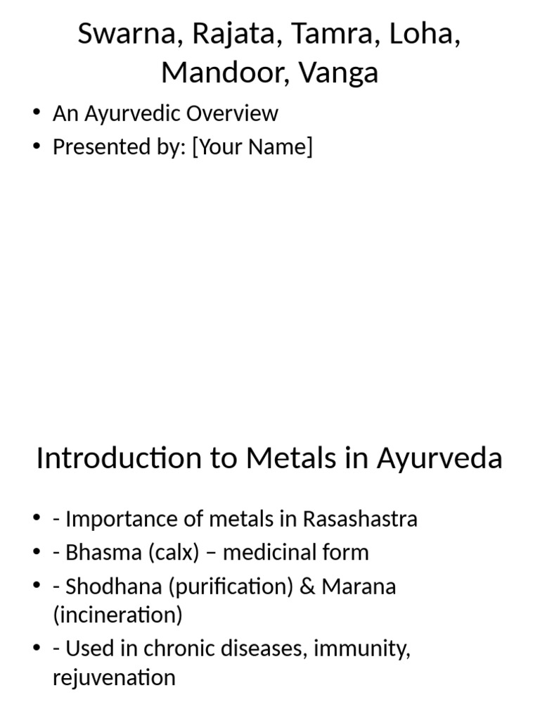 Swarna Rajata Tamra Loha Mandoor Vanga | PDF