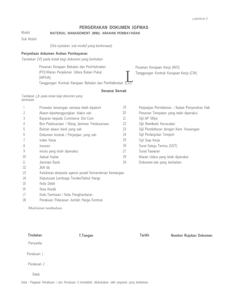 Borang Pergerakan MM IGFMAS | PDF