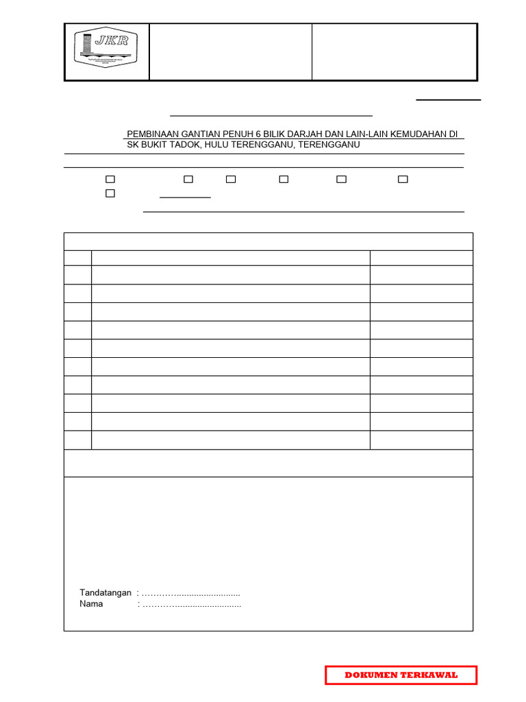 JKR - PK (O) .04-8a - Borang Kelulusan Kerja Pembinaan | PDF