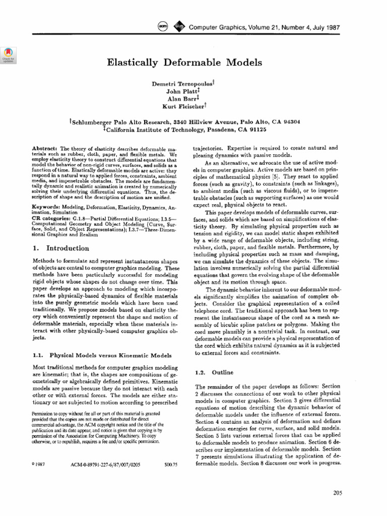 Elastically Deformable Model | PDF | Force | Elasticity (Physics)