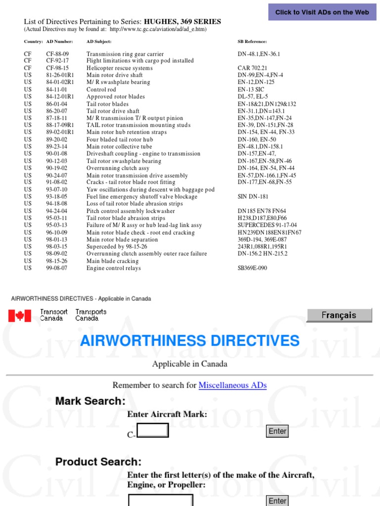 Hughes 369 Series Airworthiness Directives | PDF | Computers
