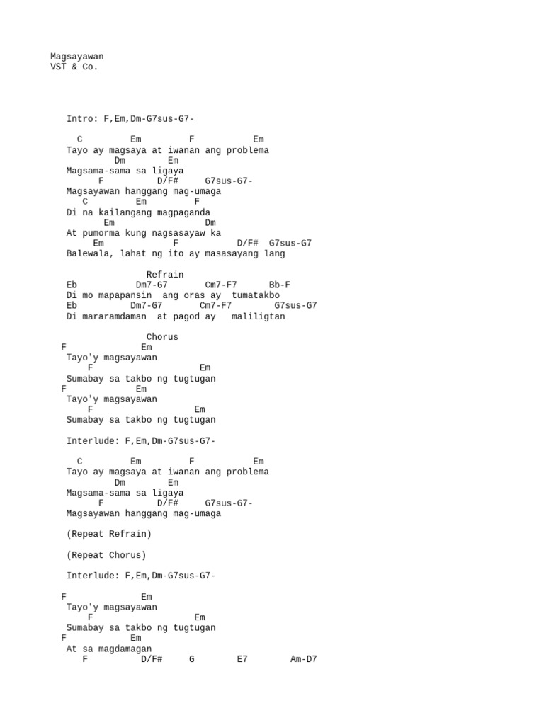 VST - Magsayawan | PDF
