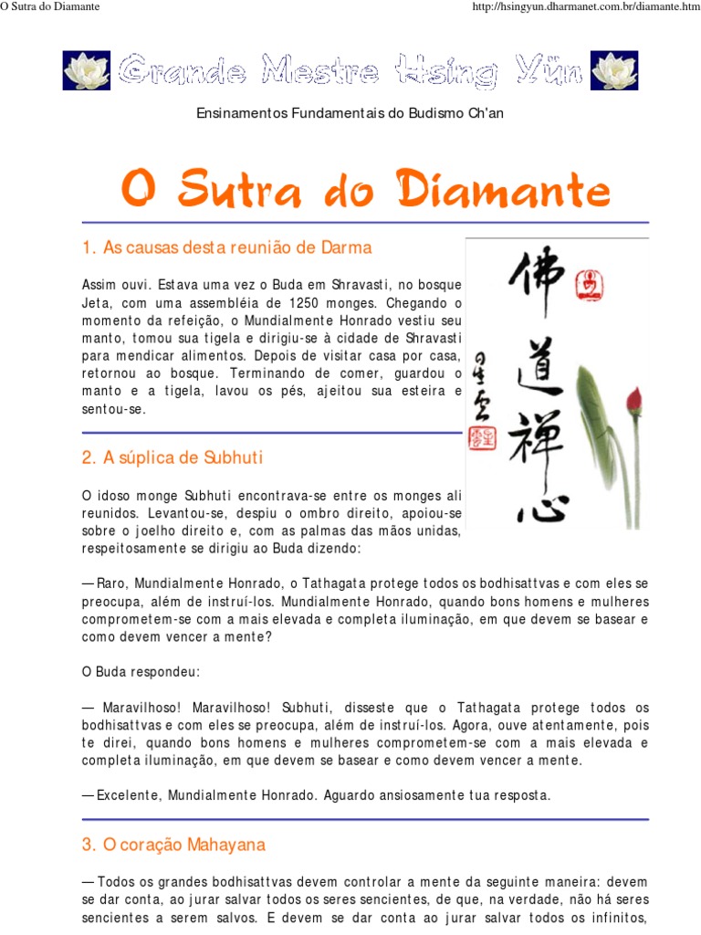 Ensinamentos do Sutra do Diamante | PDF | Religião e Espiritualidade