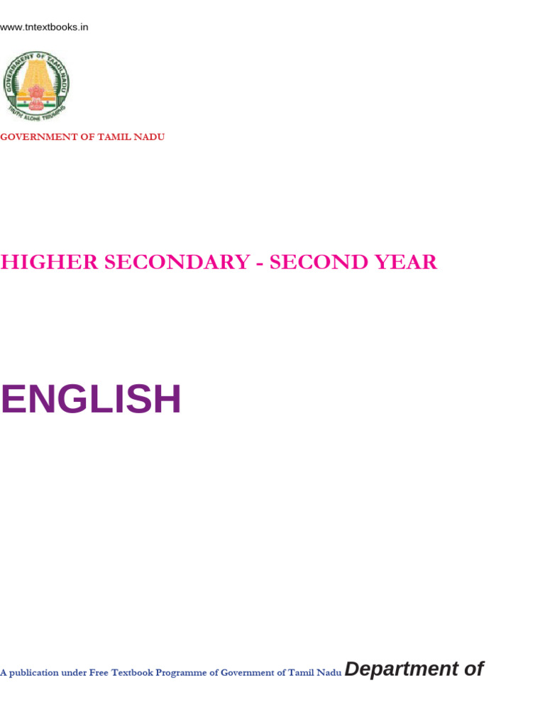 Tamil Nadu 12th Grade English Textbook | PDF | Linguistics