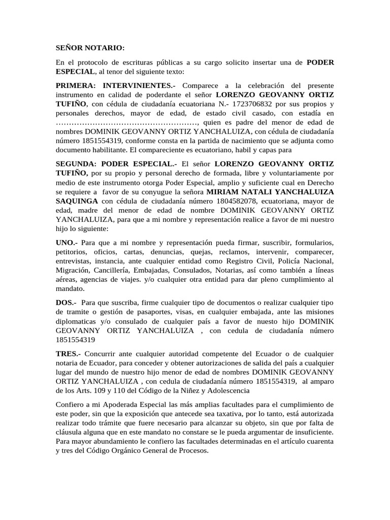 Poder Especial Notarial para Trámites | PDF | Gobierno