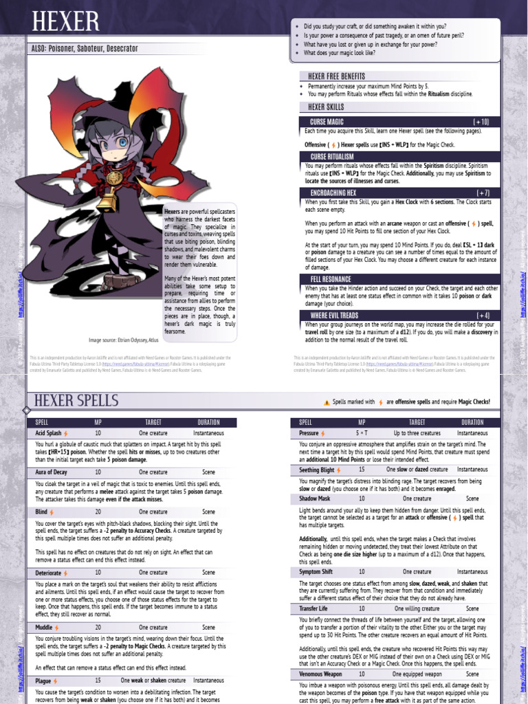 Dark Fantasy Class: The Hexer Guide | PDF