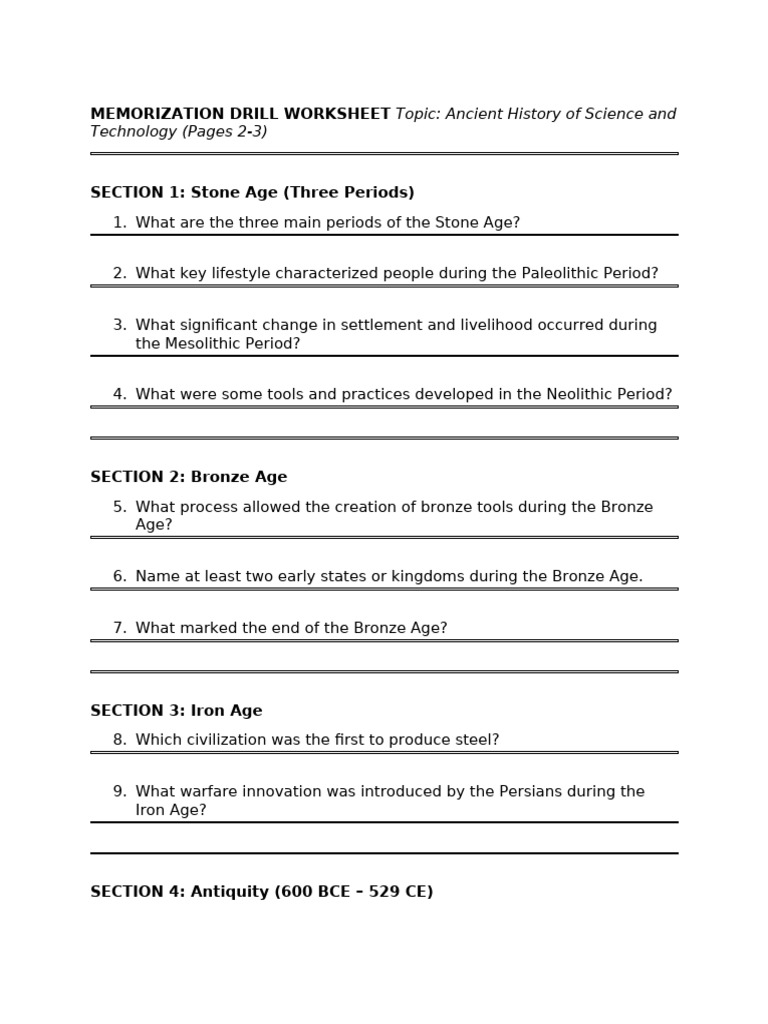 Sts Memorization Drill | PDF