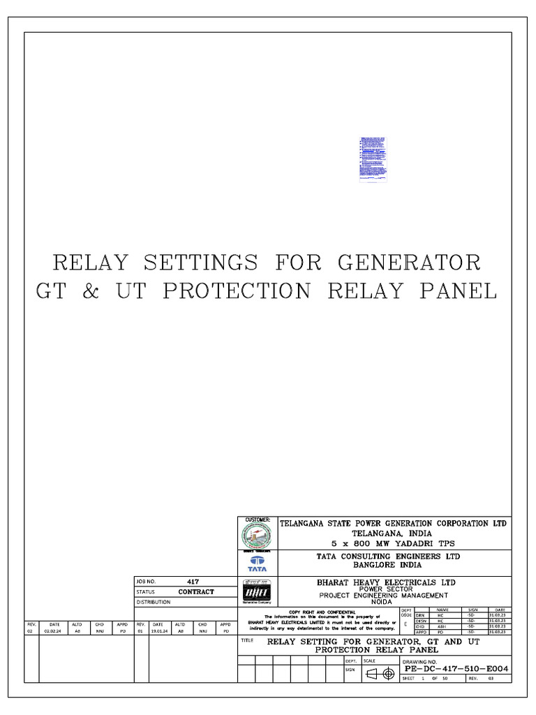 GRP Relay Settings R3 | PDF | Transformer | Electrical Impedance