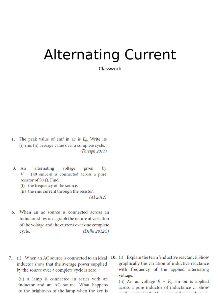 Alternating Current | PDF