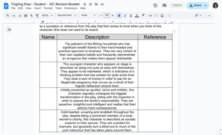 Tingting Zhao - Student - AIC Revision Booklet | PDF