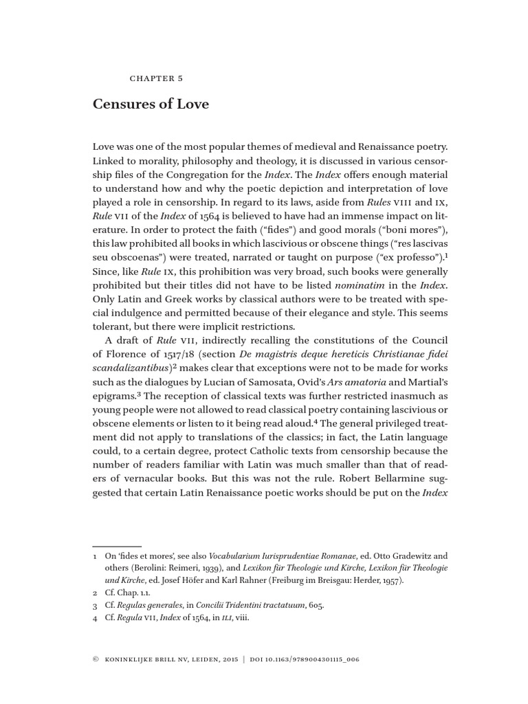 Censorship of Love in Renaissance Poetry | PDF | Censorship | Poetry