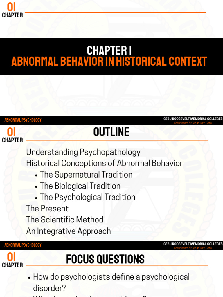 Chapter 1 Abnormal Psychology | PDF | Abnormal Psychology | Psychoanalysis