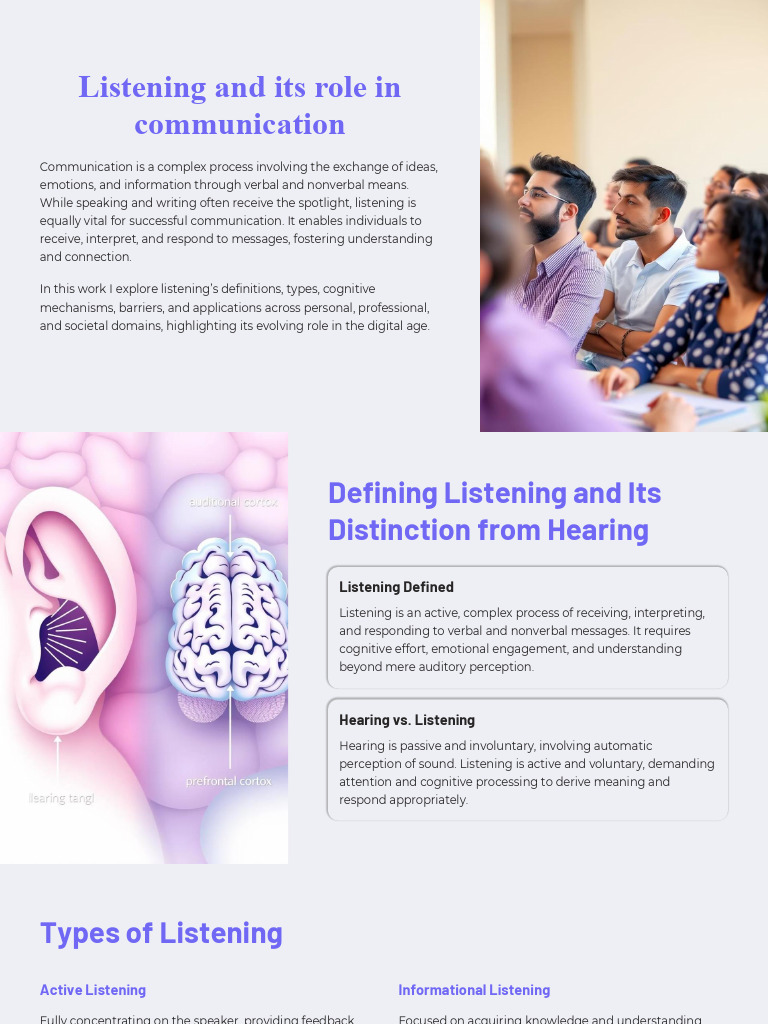 Listening and Its Role in Communication | PDF | Communication ...