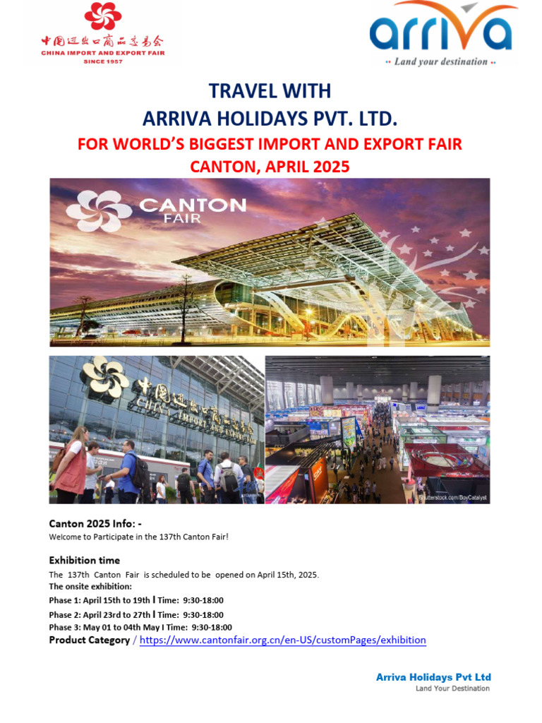 Canton Fair 2025 Travel Packages | PDF | Hotel | Textiles