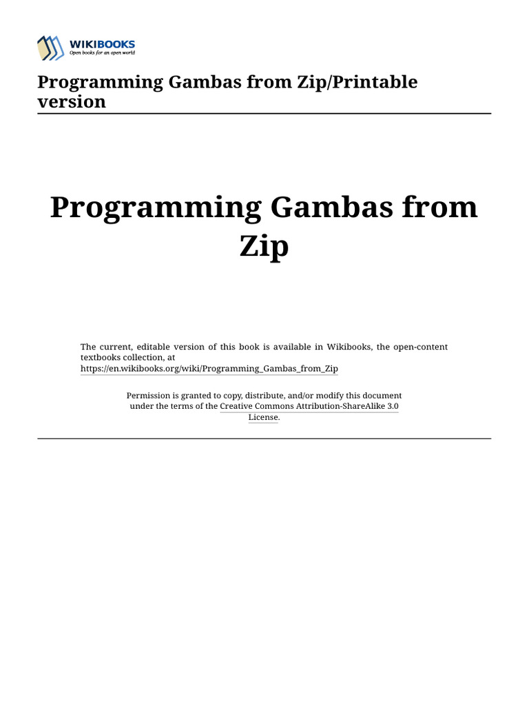 Programming Gambas From Zip_Printable Version - Wikibooks, Open Books for an Open World | PDF ...