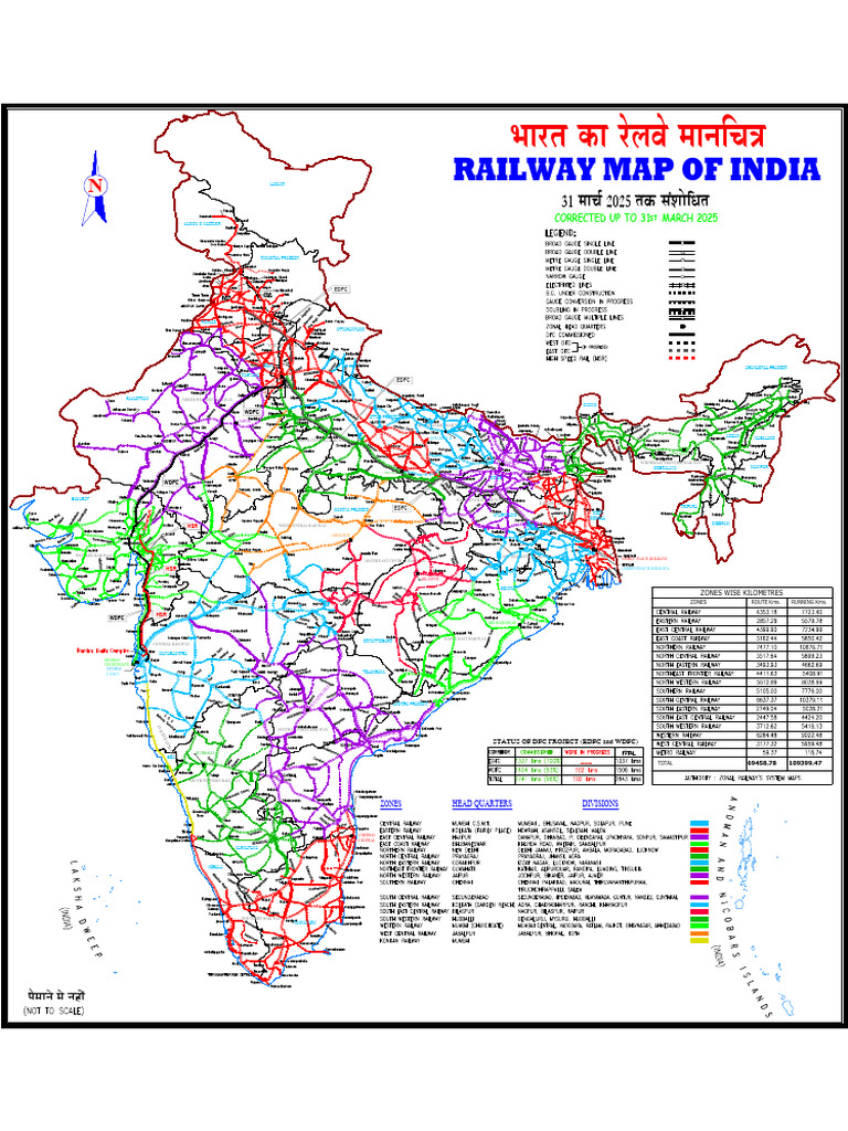 Railway Map of India - 2025 | PDF | Railway Companies | Rail Transport