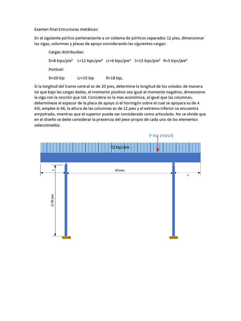 Examen Final Estructuras Metálicas | PDF