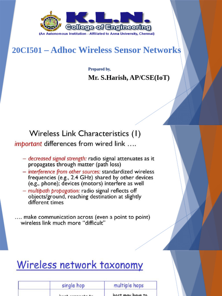 AWSN Unit - I | PDF