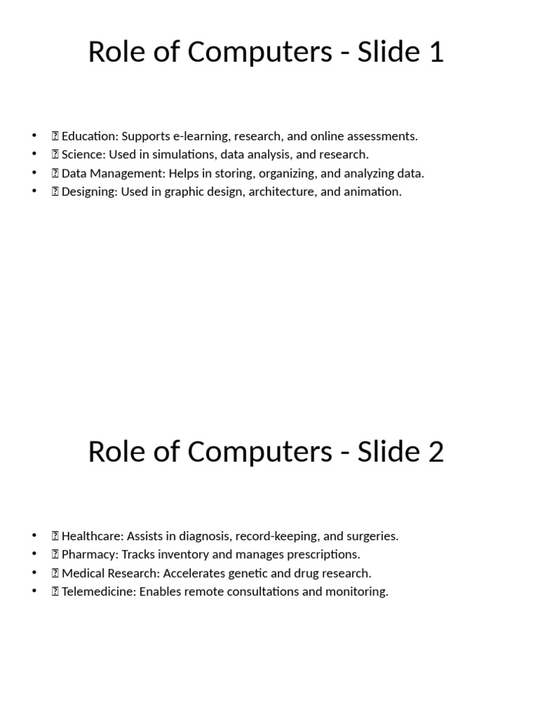 Key Roles of Computers in Society | PDF