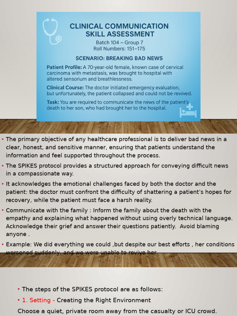 SPIKES Protocol for Delivering Bad News | PDF | Empathy | Behavioural ...