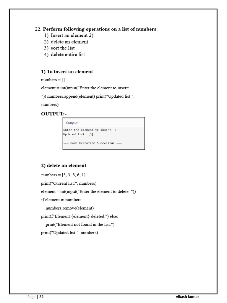 Python - Program - 22-40 (1) .PDF Vikash | PDF | Computing | Algorithms
