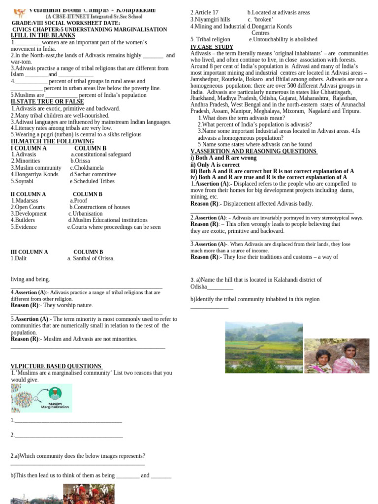 Grade 8 Civics CH 5 New | PDF | South Asia | Social Groups Of India