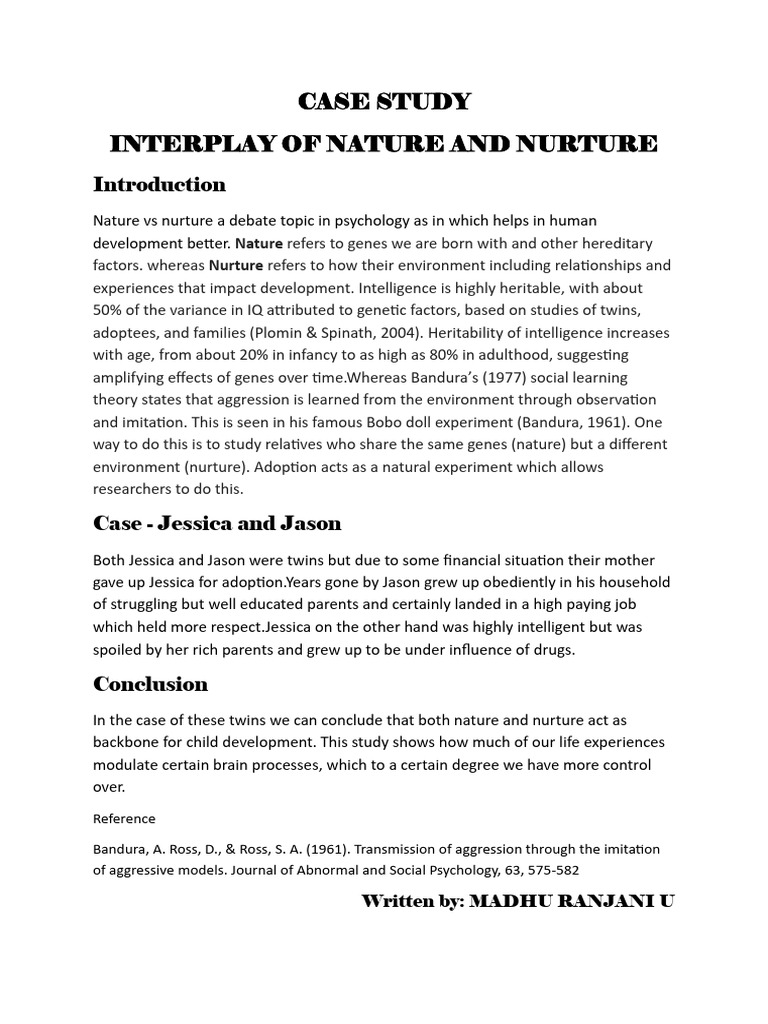 CASE STUDY DP Nature and Nurture | PDF
