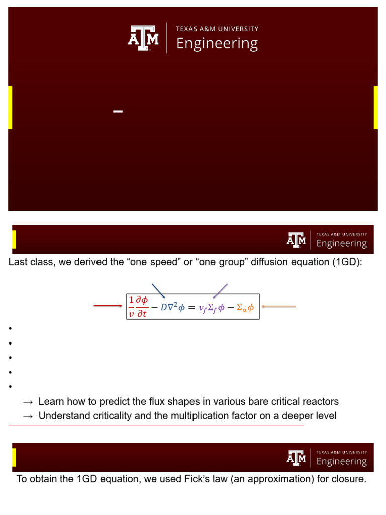 Lecture 3 1GD Solutions Annotated | PDF | Diffusion | Neutron